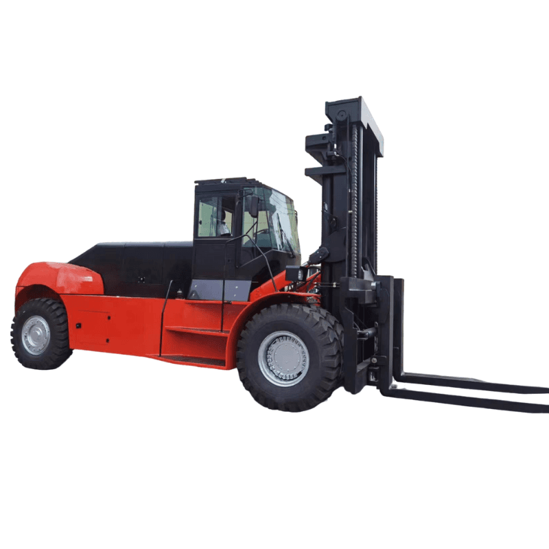 Red 30 Ton Diesel Forklift Trucks With Tilting Cabin - Heavy Duty ...