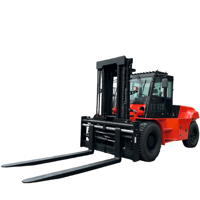 Red Compact 16 Ton Diesel Forklift Truck With Black Cabin - Heavy Duty ...