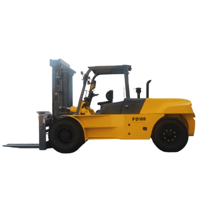 Yellow Compact 16 Ton Diesel Forklift Truck With Overhead Guard - Heavy ...
